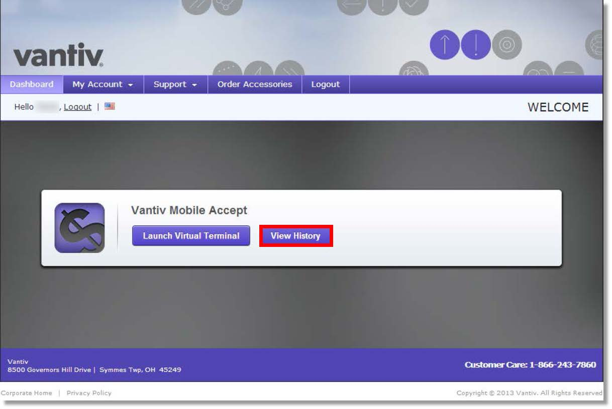 Export a sales history report for Vantiv Mobile Accept using the web interface - Asecare